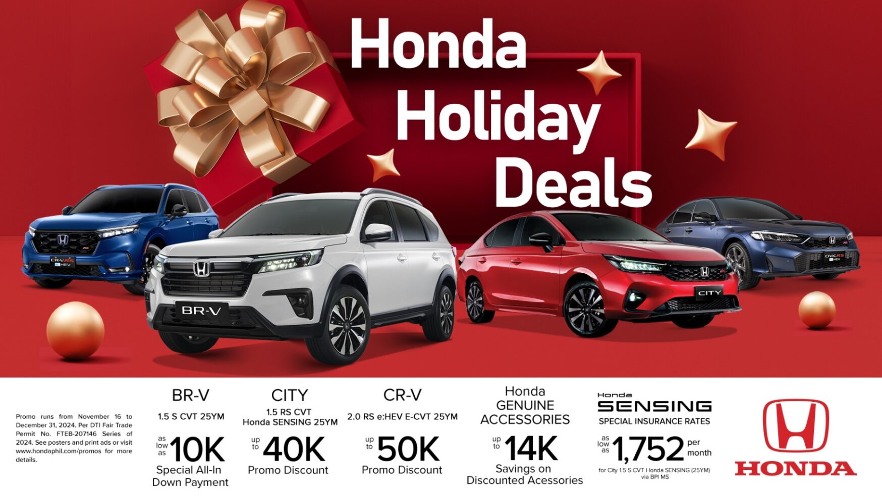 Drive home your dream car this November with HondaPH's Holiday Deals